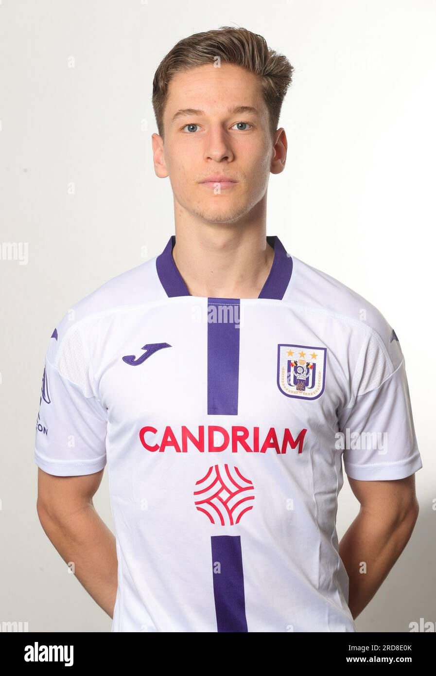 Brussels, Belgium. 19th July, 2023. Anderlecht's Yari Verschaeren poses ...
