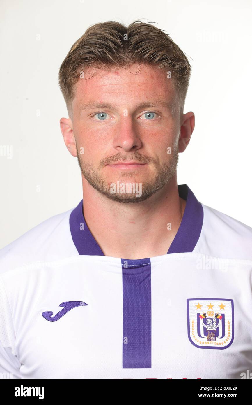 Brussels, Belgium. 19th July, 2023. Anderlecht's Anders Dreyer poses ...