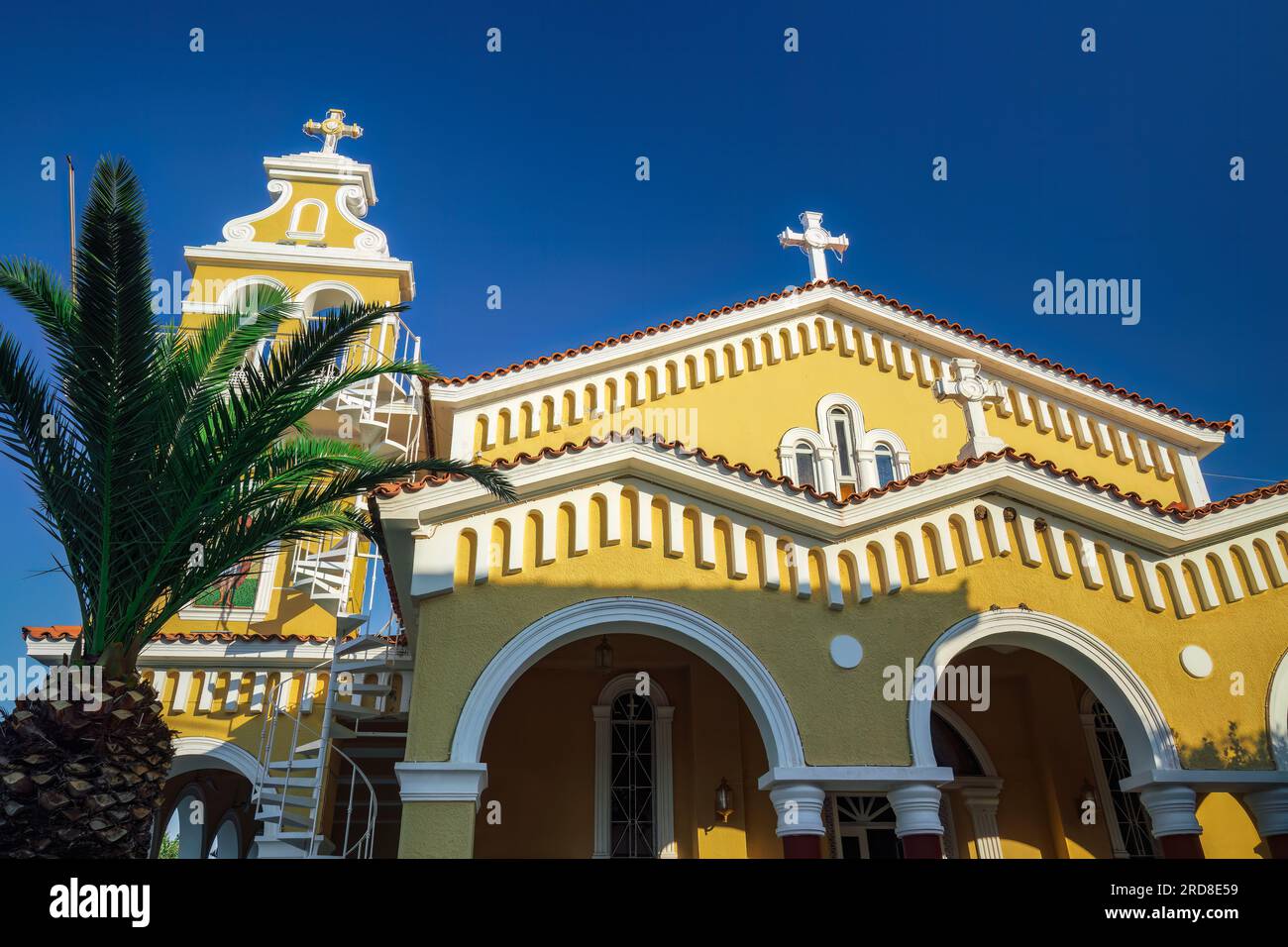 Colourful former Catholic, currently Orthodox, church facade of Mother ...
