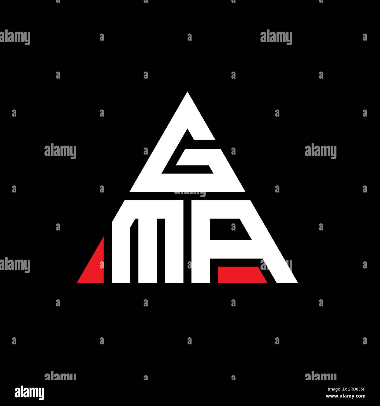GMA triangle letter logo design with triangle shape. GMA triangle logo ...