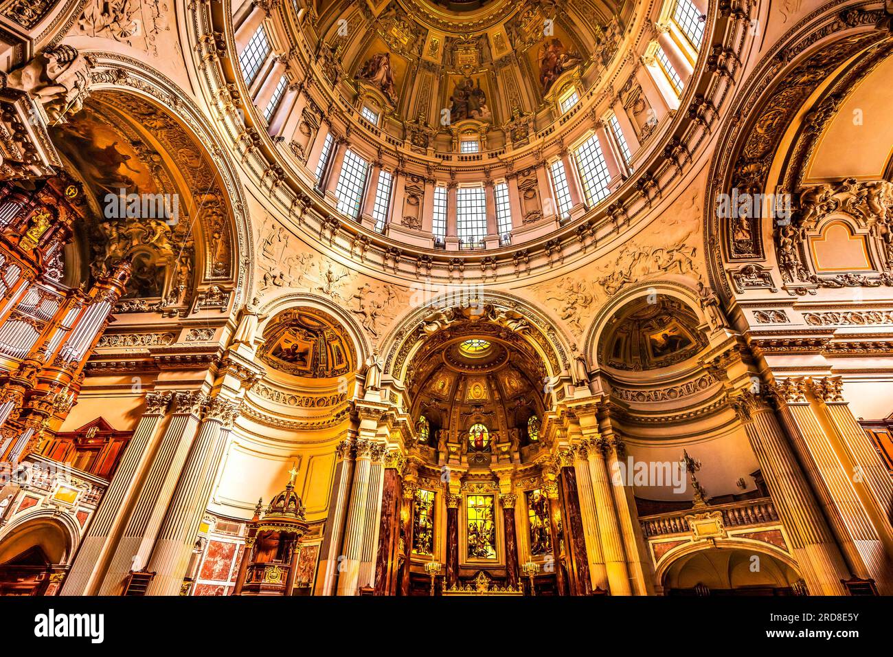 Dome Altar Stained Glass Organ Basilica Berlin Cathedral Berliner Dom ...
