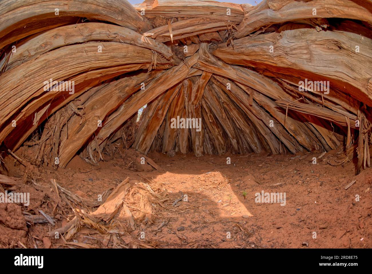 Interior of an Ancient Hogan used in Navajo ceremonies, in Navajo ...