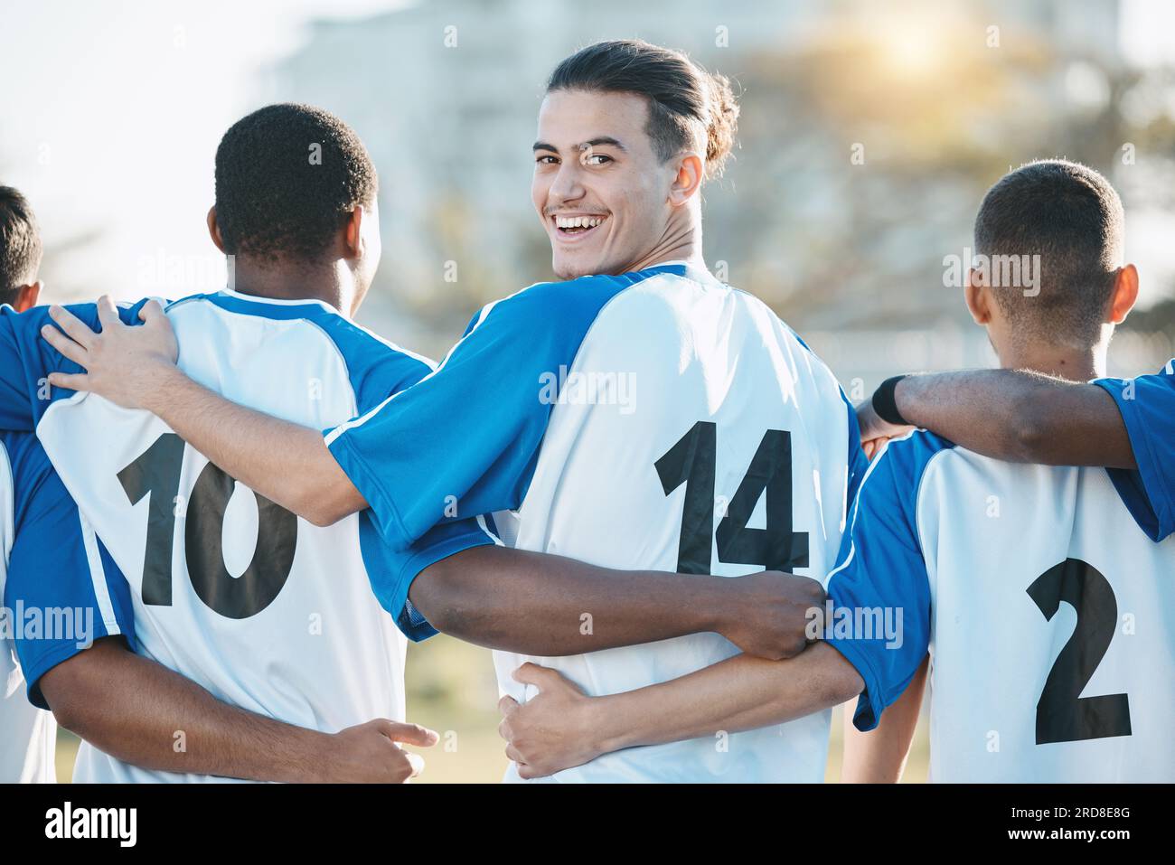 Group people play soccer hi-res stock photography and images - Alamy