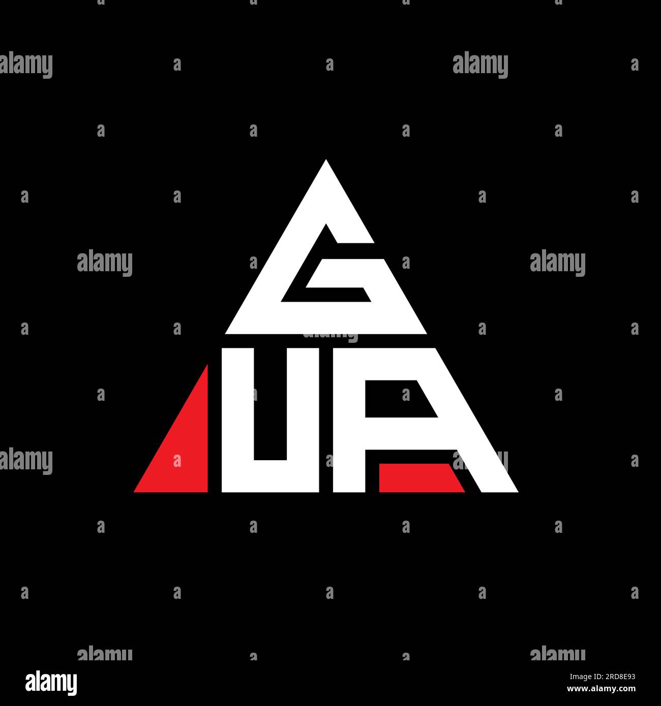 GUA triangle letter logo design with triangle shape. GUA triangle logo ...