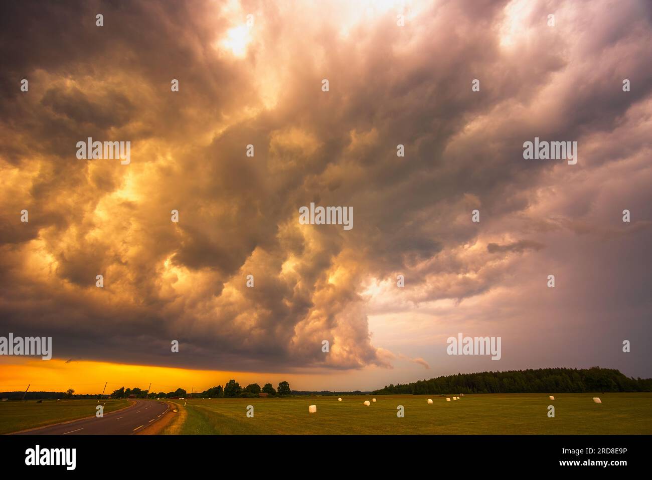 Angry supercell storm influenced by Climate change. Dangerous storm ...