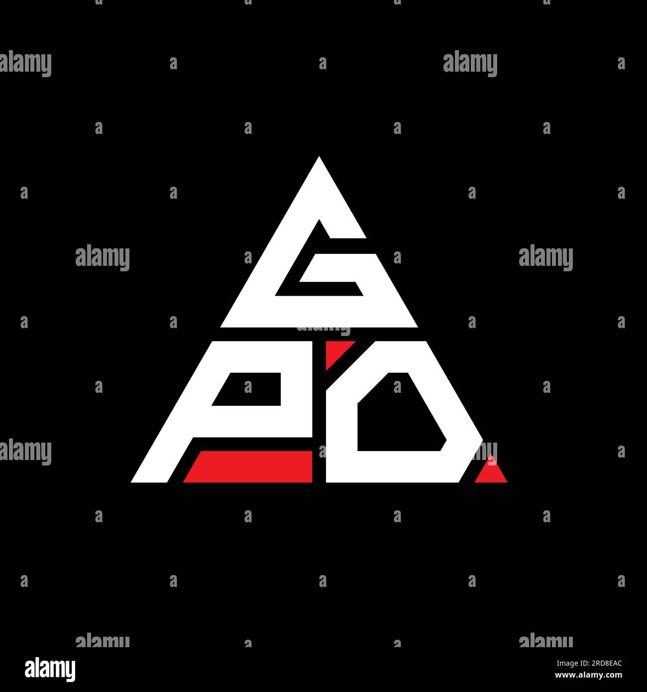GPO triangle letter logo design with triangle shape. GPO triangle logo ...