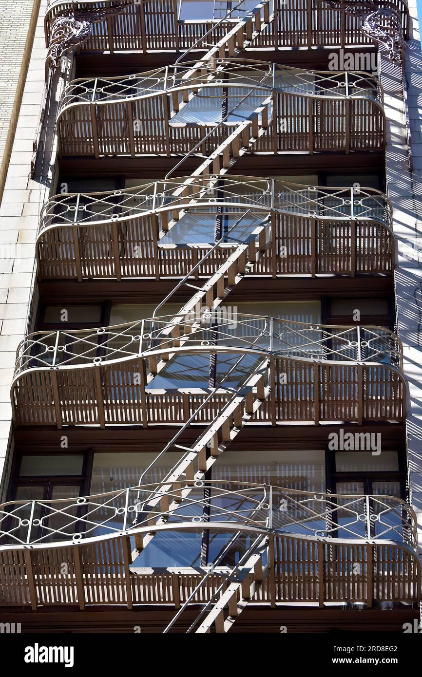 fire escape, San Francisco, California, USA, North America Stock Photo ...
