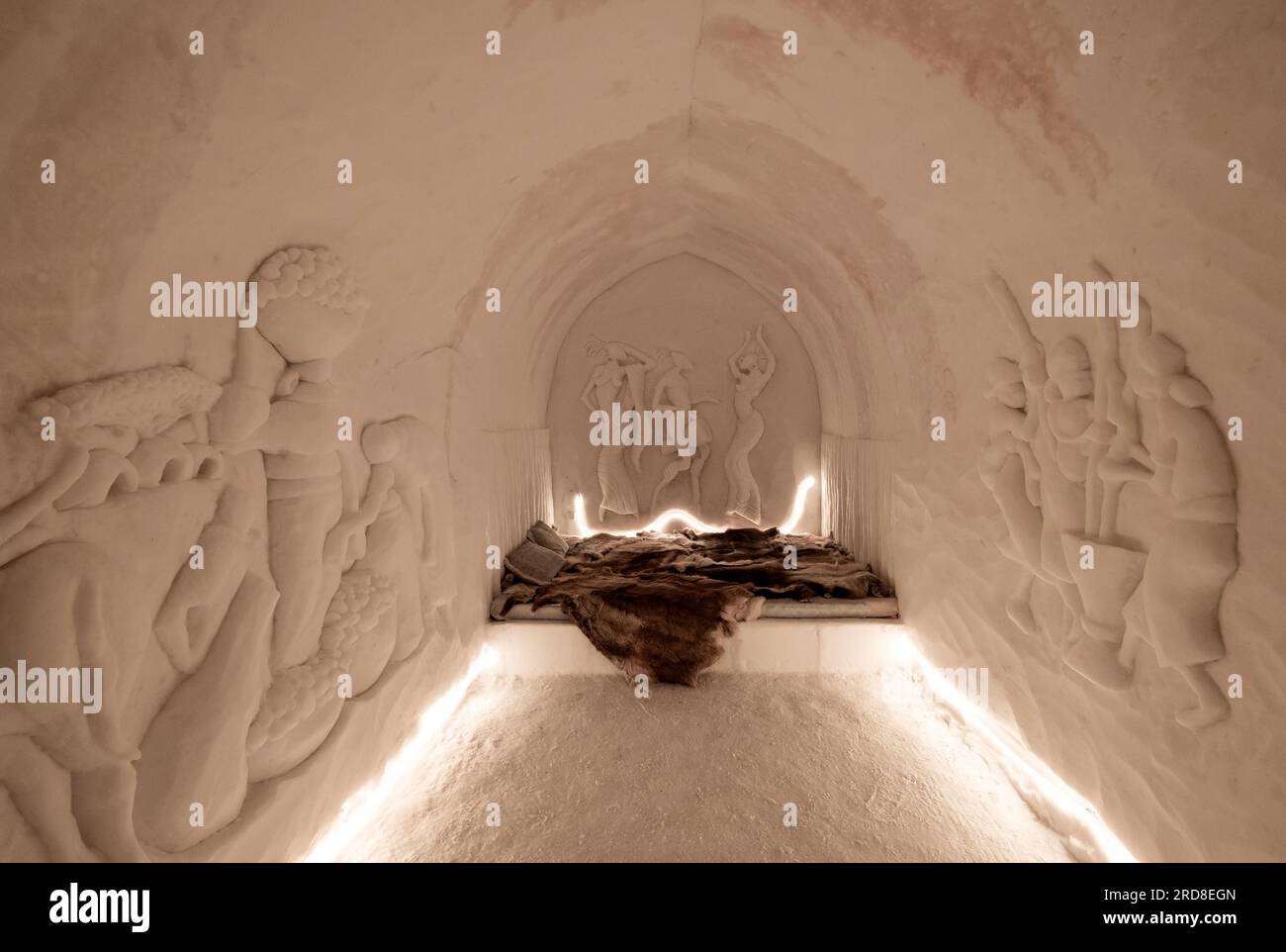 Ice Bedroom, Sorrisniva Igloo Hotel (Ice Hotel), Alta, Arctic Cirle ...