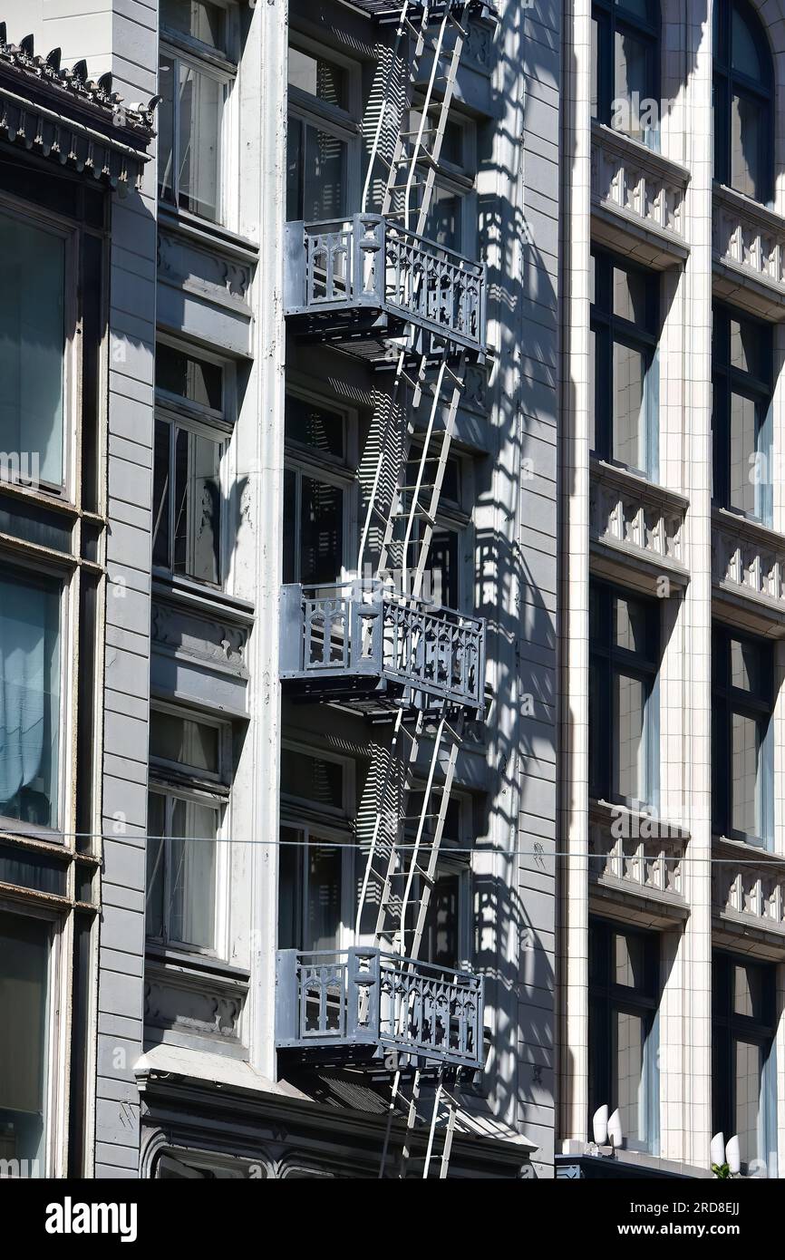 fire escape, San Francisco, California, USA, North America Stock Photo ...