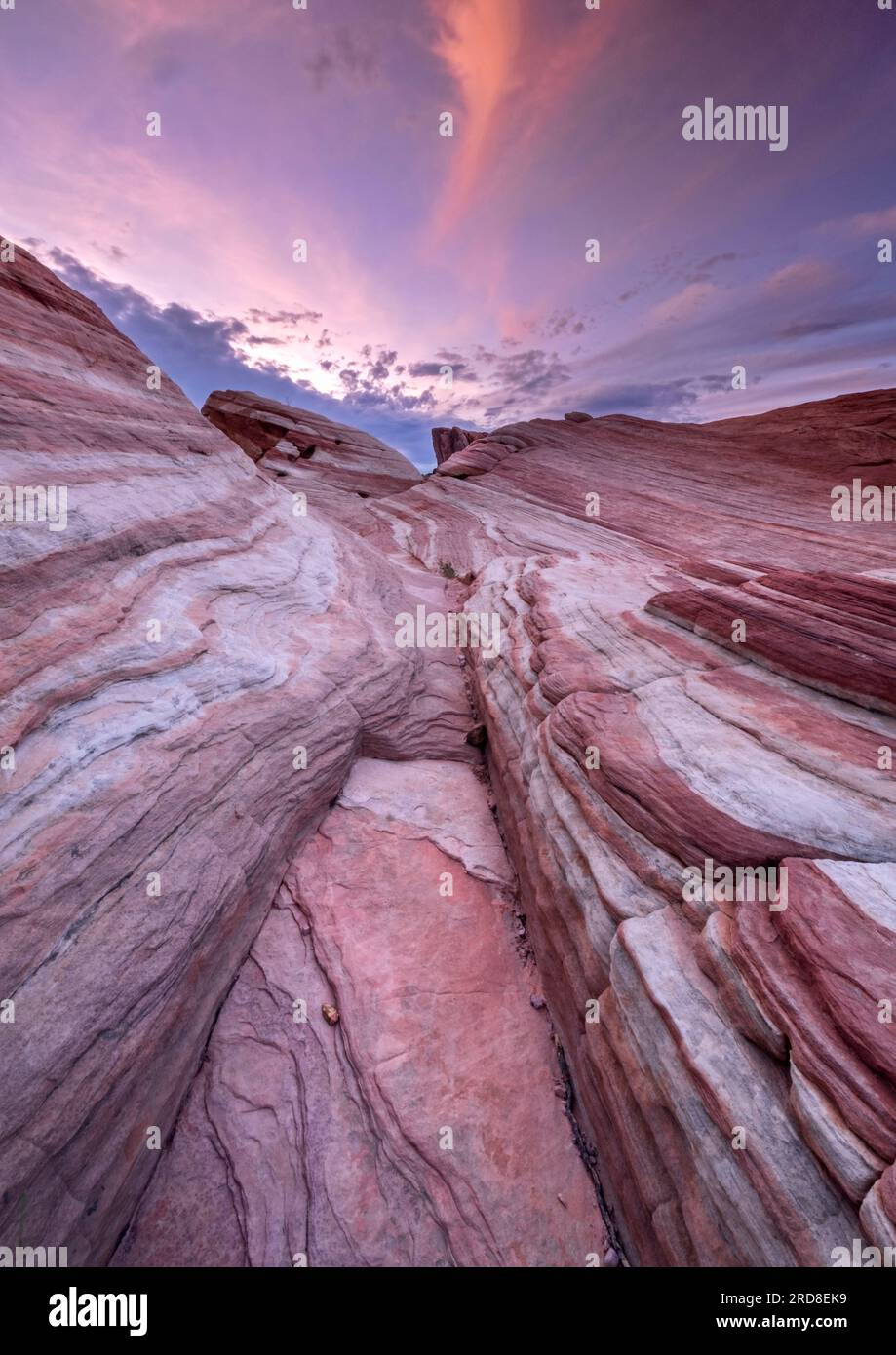 Fire Wave at sunset, Valley of Fire State Park, Nevada, United States ...