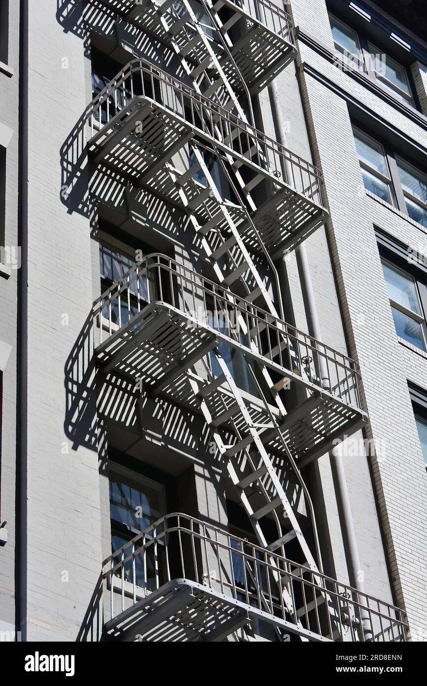 fire escape, San Francisco, California, USA, North America Stock Photo ...