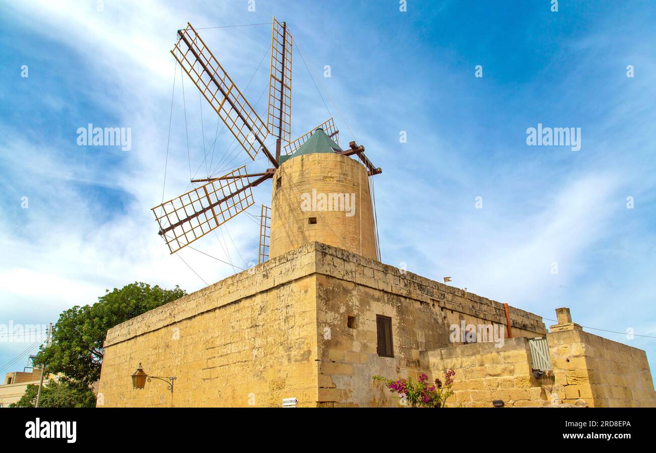 Ta' Kola Windmill, built in 1725, now a museum, Xaghra, Gozo, Malta ...
