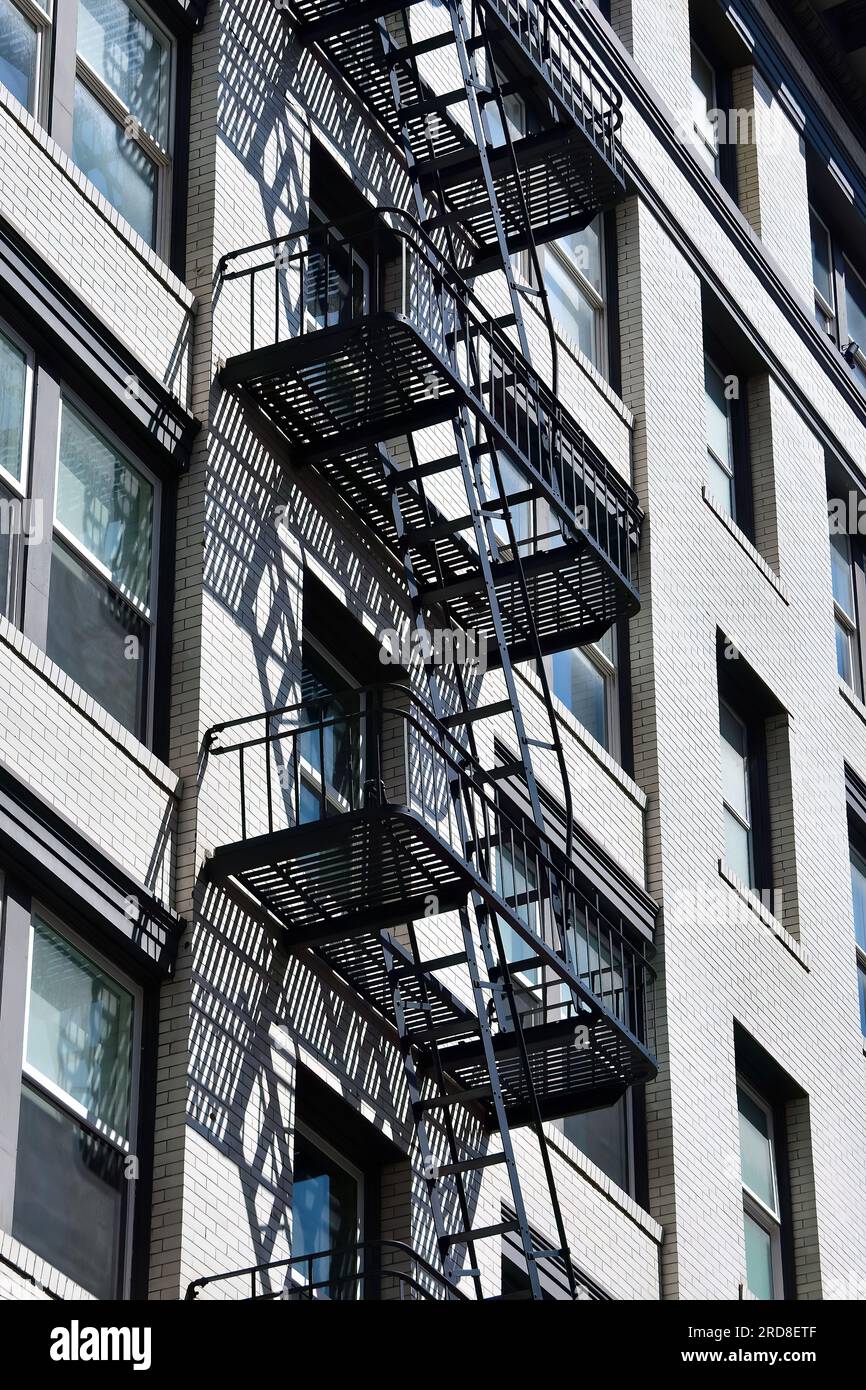 fire escape, San Francisco, California, USA, North America Stock Photo ...
