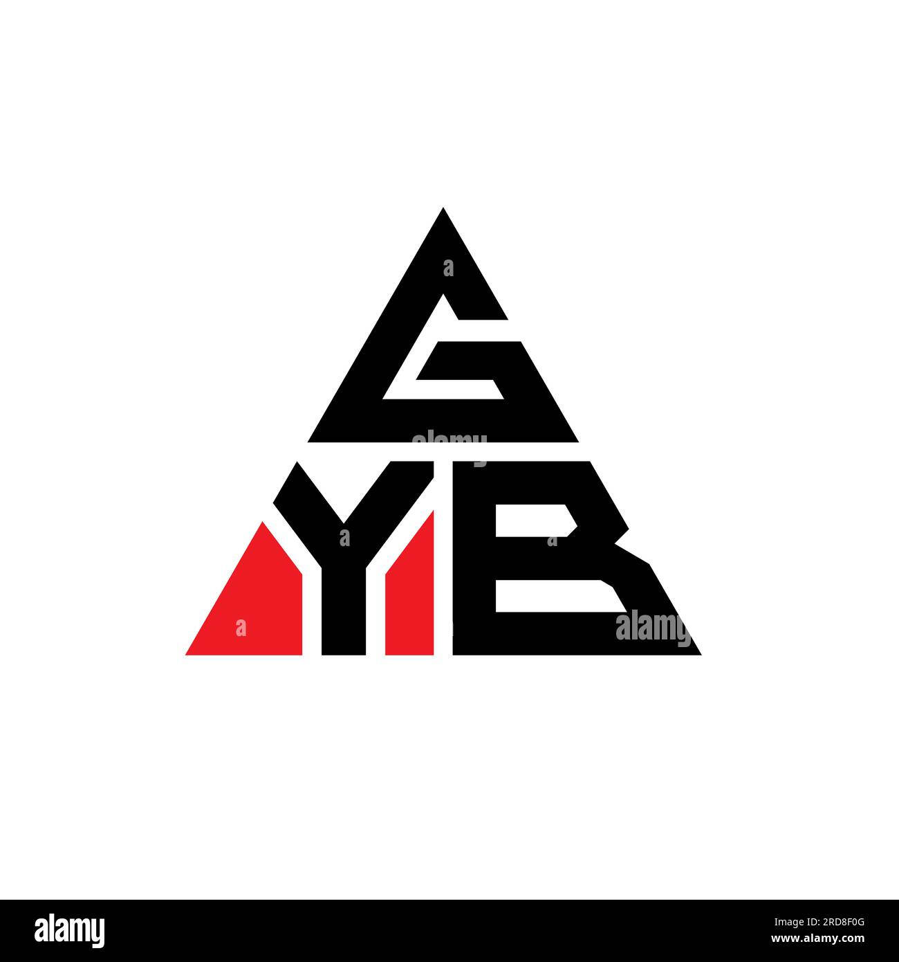 GYB triangle letter logo design with triangle shape. GYB triangle logo design monogram. GYB ...