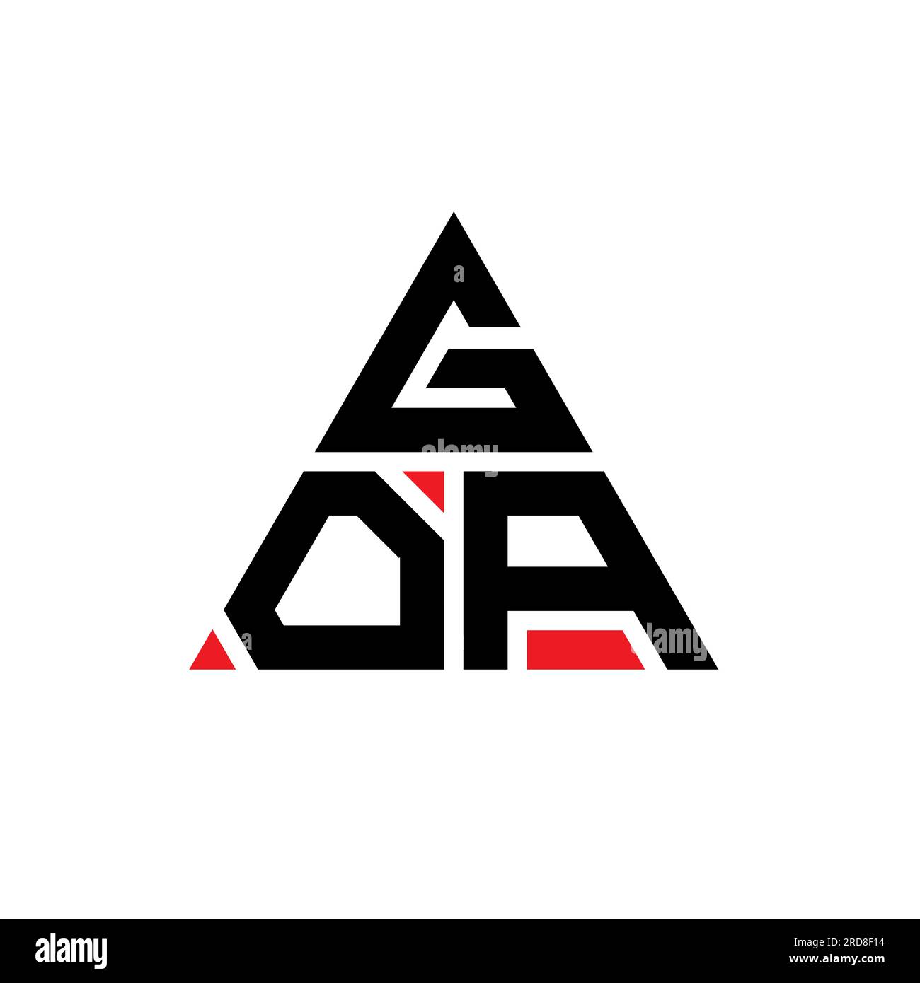 GOA triangle letter logo design with triangle shape. GOA triangle logo ...