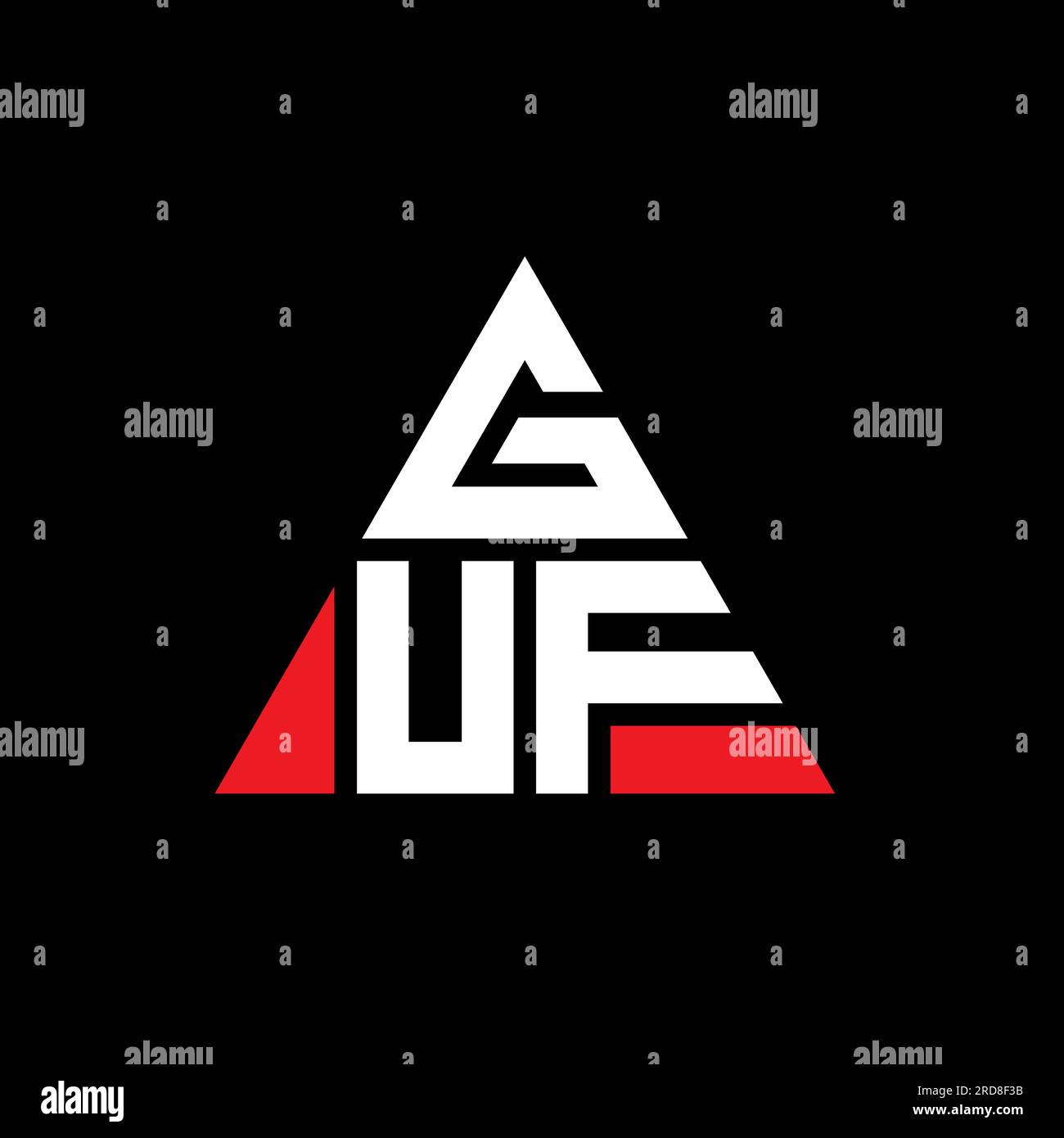 GUF triangle letter logo design with triangle shape. GUF triangle logo ...