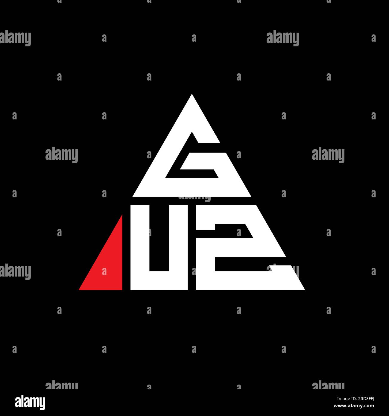 GUZ triangle letter logo design with triangle shape. GUZ triangle logo ...