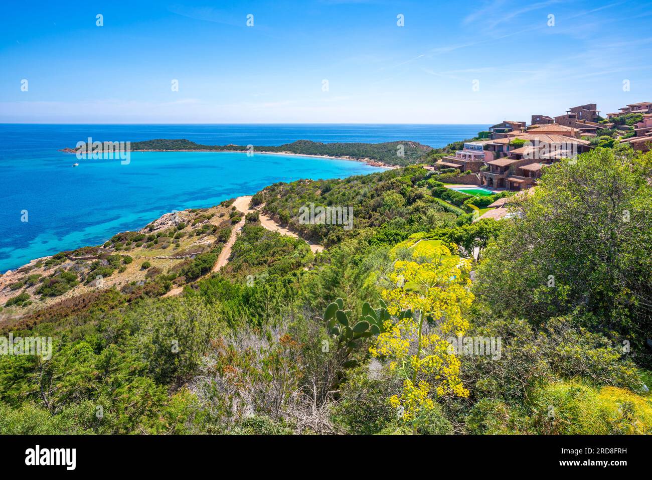 View of Capo Coda Cavallo from elevated position, Sardinia, Italy ...