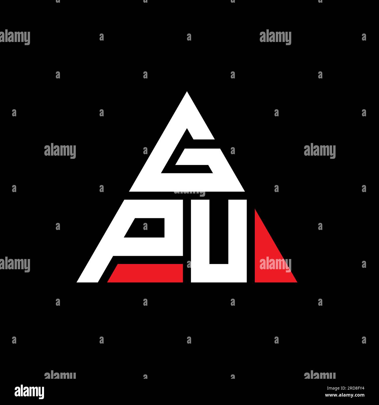 GPU triangle letter logo design with triangle shape. GPU triangle logo ...