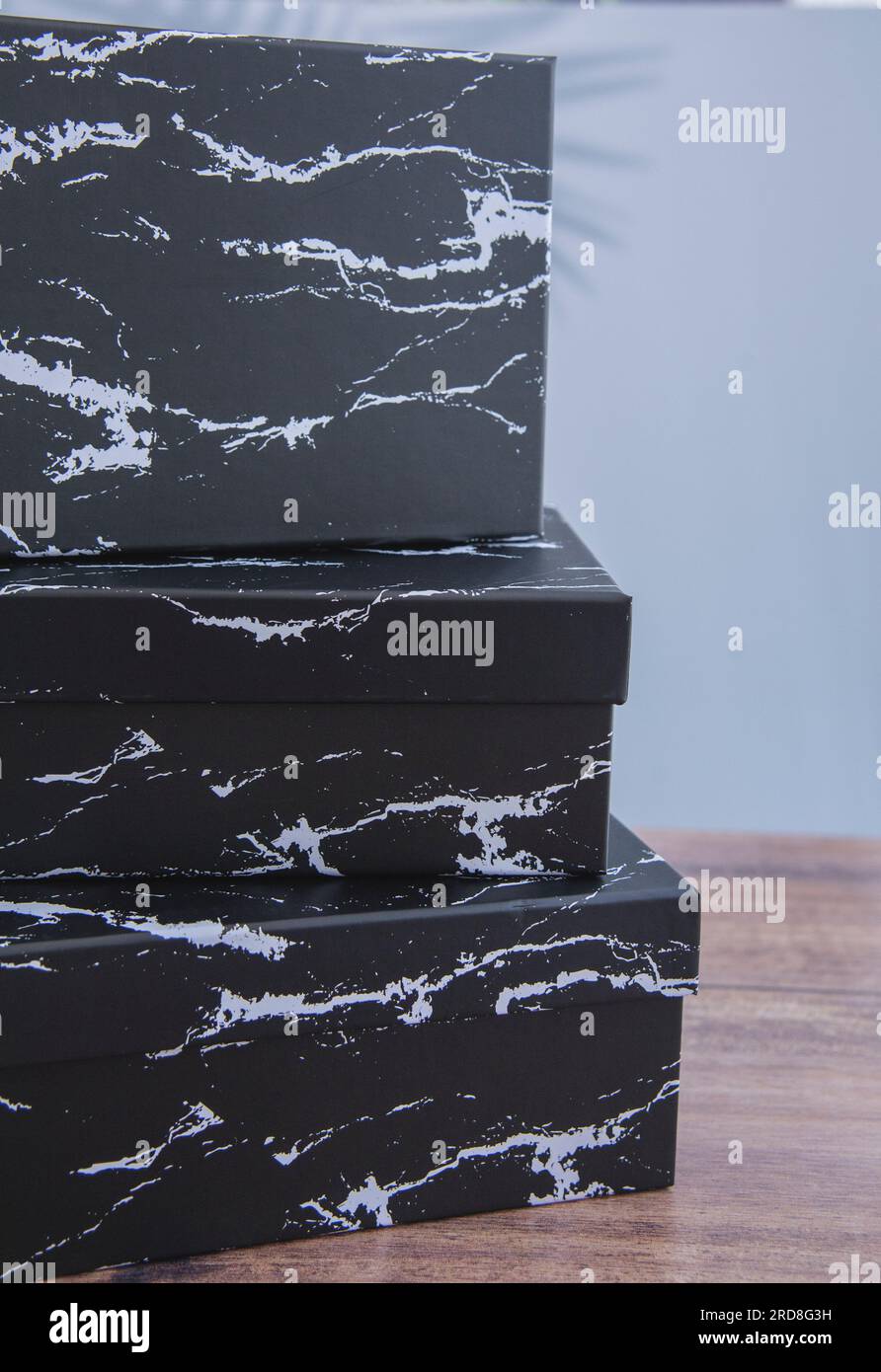 Blank black cardboard boxes for good and gifts. boxes for packaging ...