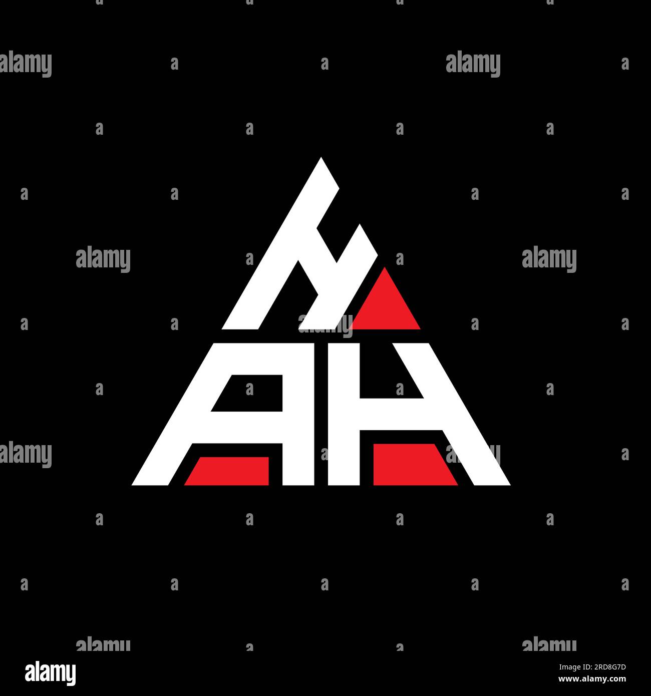 HAH triangle letter logo design with triangle shape. HAH triangle logo ...