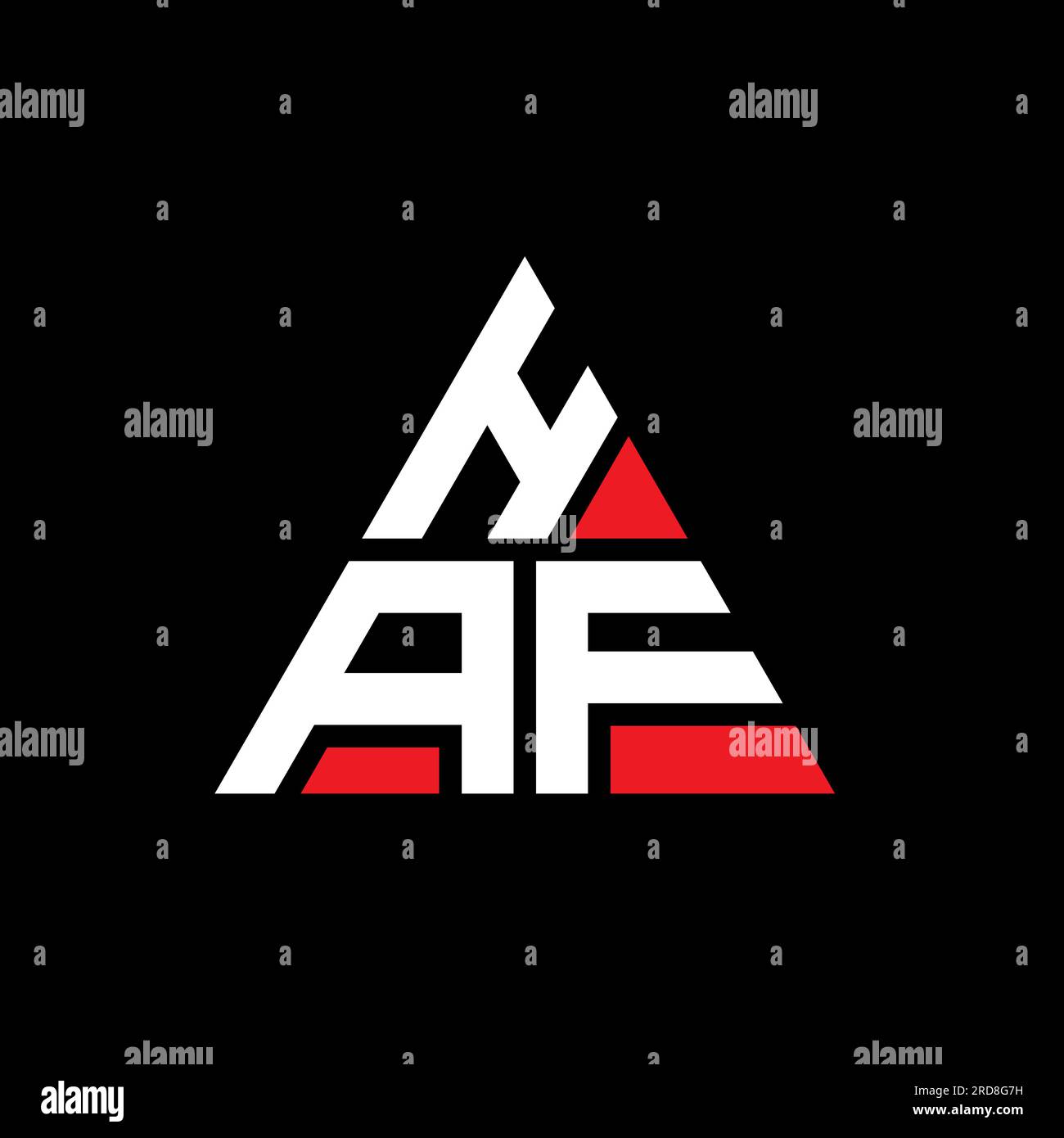 HAF triangle letter logo design with triangle shape. HAF triangle logo ...
