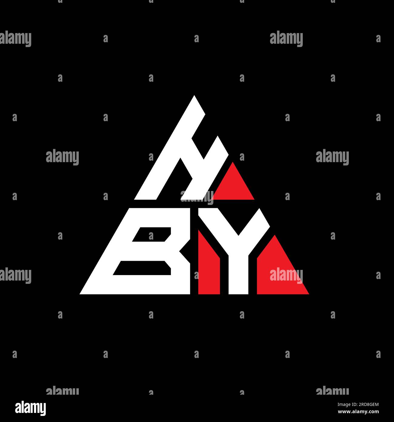HBY triangle letter logo design with triangle shape. HBY triangle logo ...