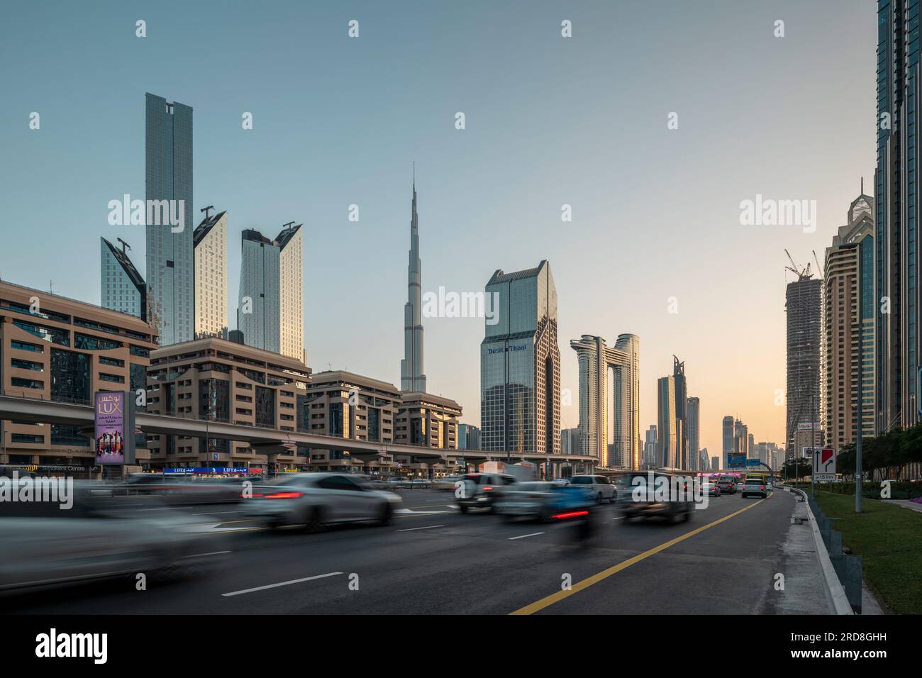 Burj Khalifa and Sheikh Zayed Road, Downtown, Dubai, United Arab ...