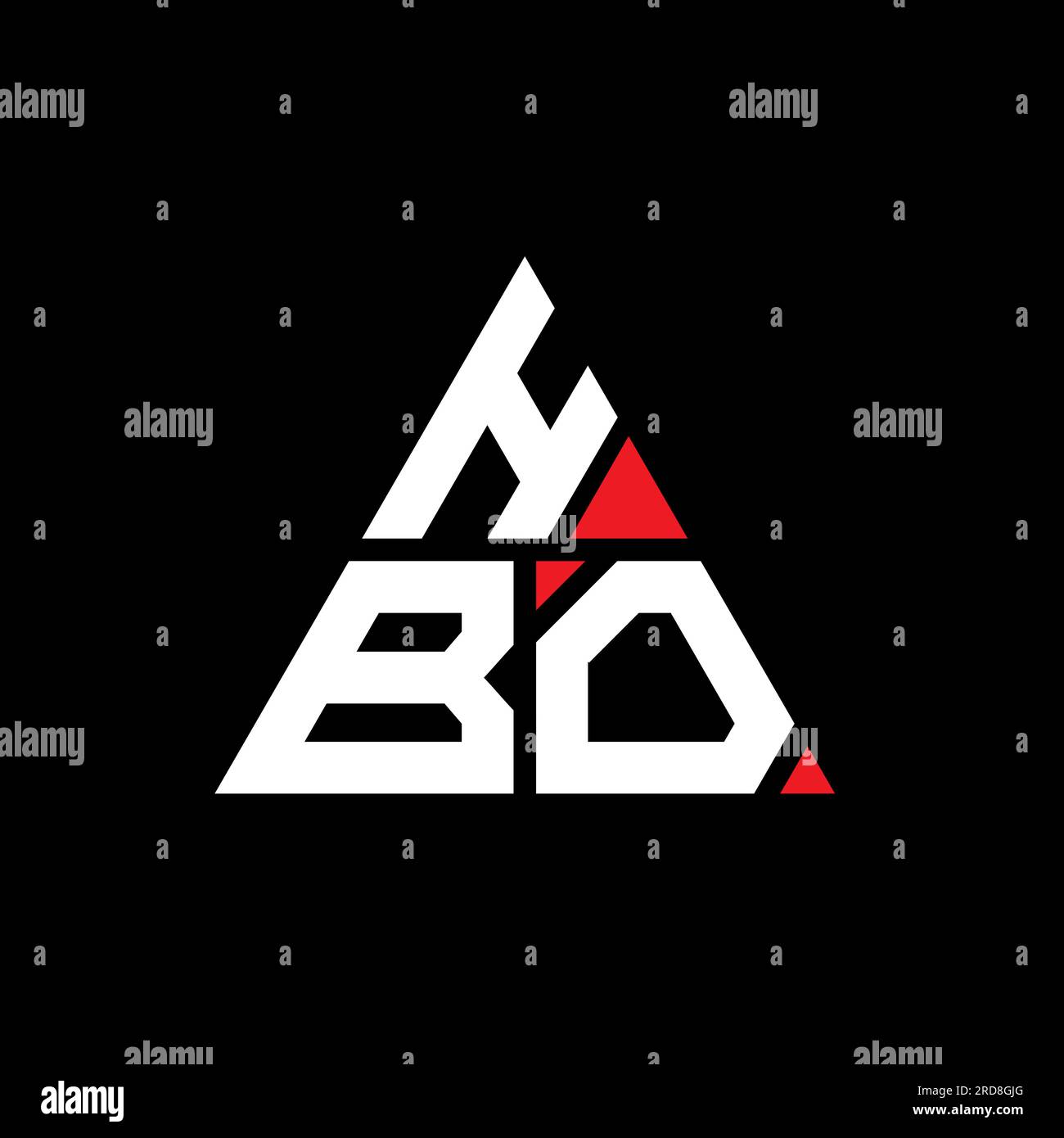HBO triangle letter logo design with triangle shape. HBO triangle logo ...