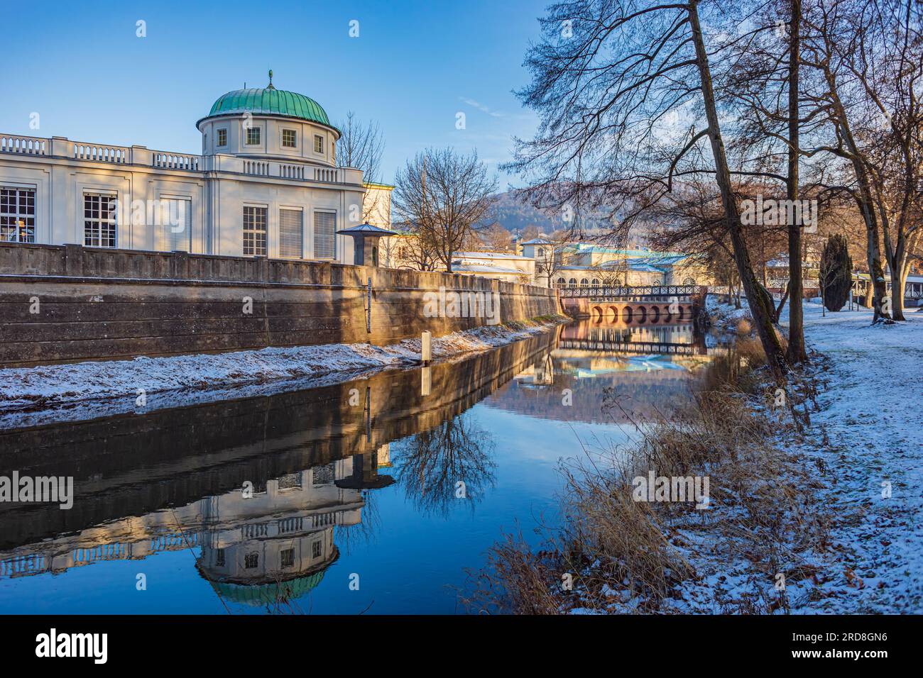 Saale River And City View Of Bad Kissingen Town In Germany. Bad ...