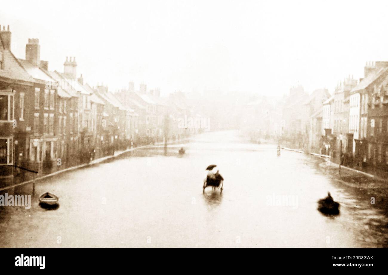 The Great Flood in Yarm on Tees in 1881 Stock Photo - Alamy