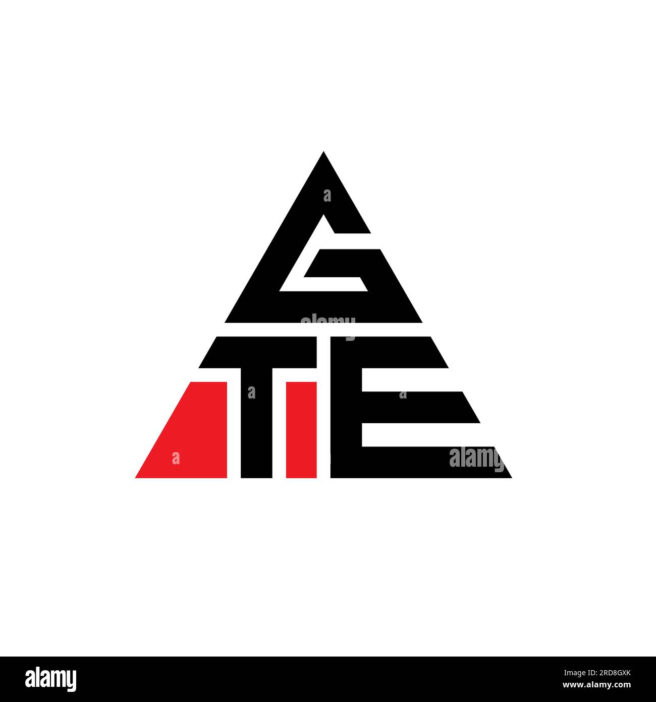 GTE triangle letter logo design with triangle shape. GTE triangle logo ...