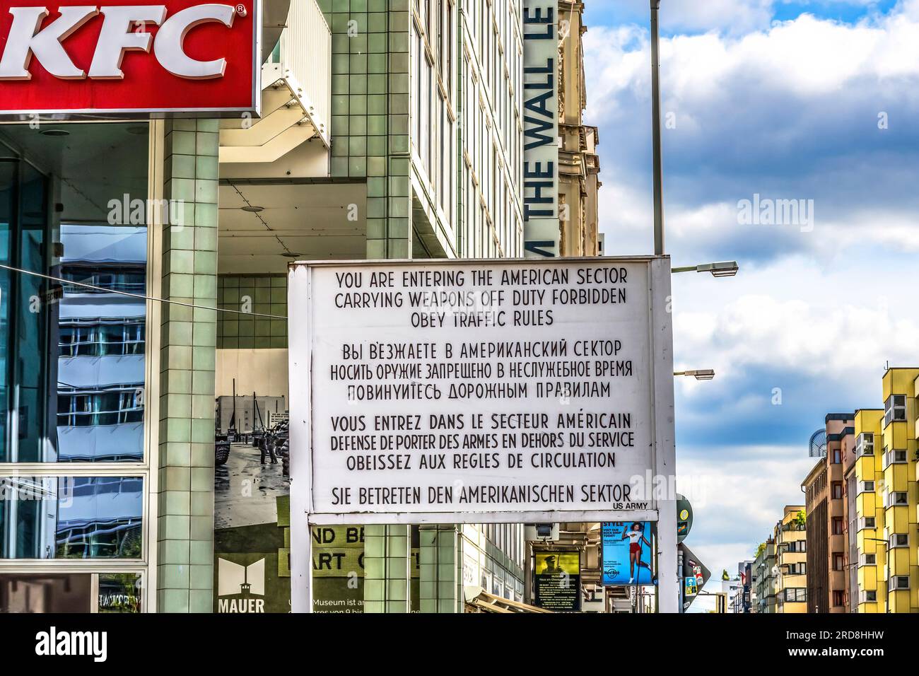 Famous Sign American Sector Checkpoint Charlie Today Restaurants Shops ...