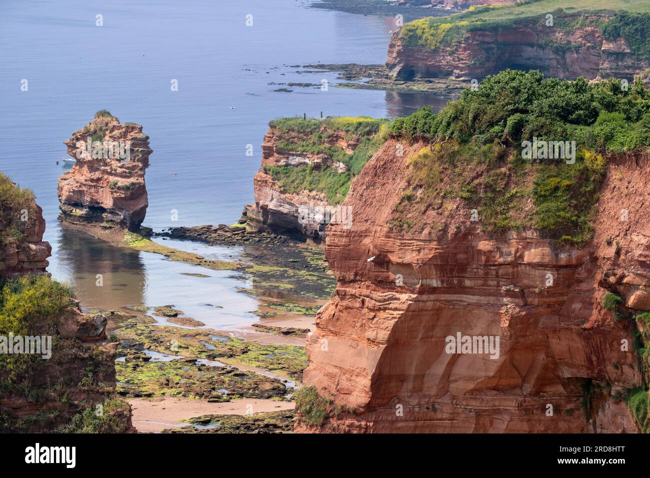 Picturesque coastline of Ladram Bay, Devon, Great Britain Stock Photo ...