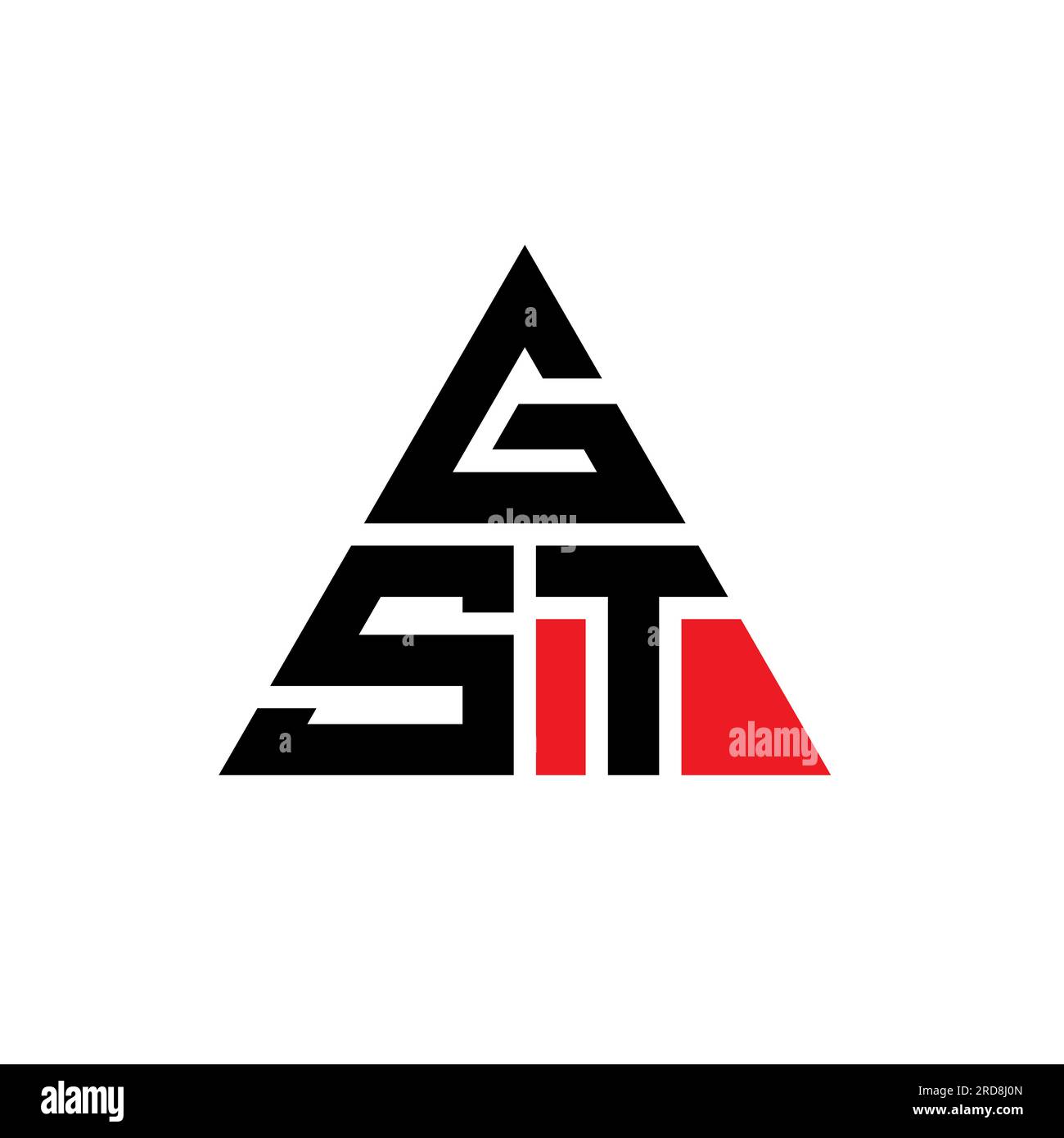 GST triangle letter logo design with triangle shape. GST triangle logo ...