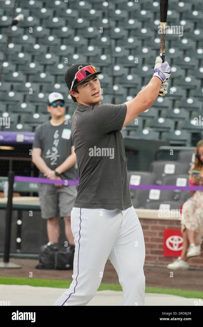July 18 2023 Colorado utility player Michael Toglia (4) during batting ...