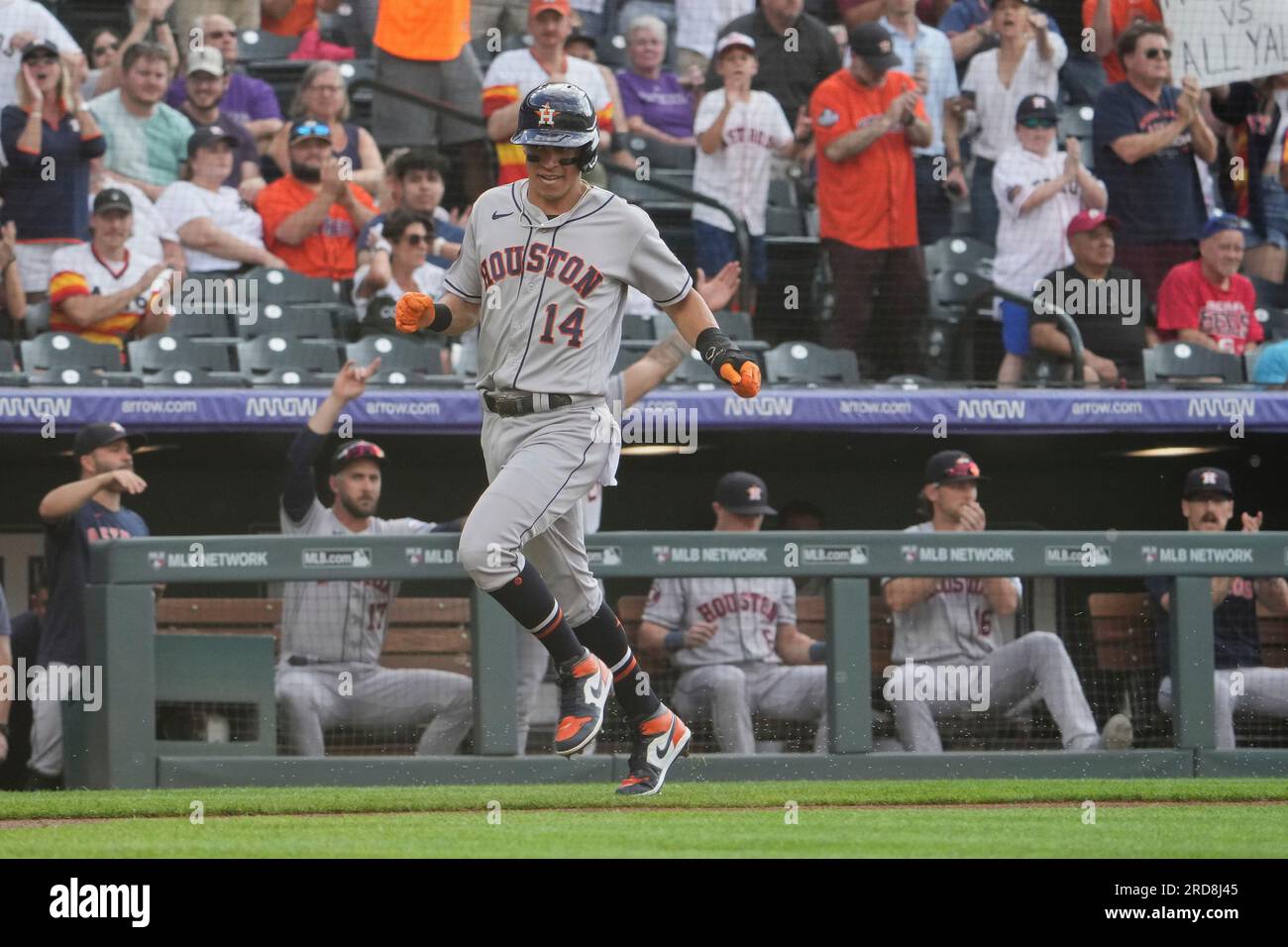 July 18 2023 Houston second baseman Mauricio Dubon (14) runs home ...