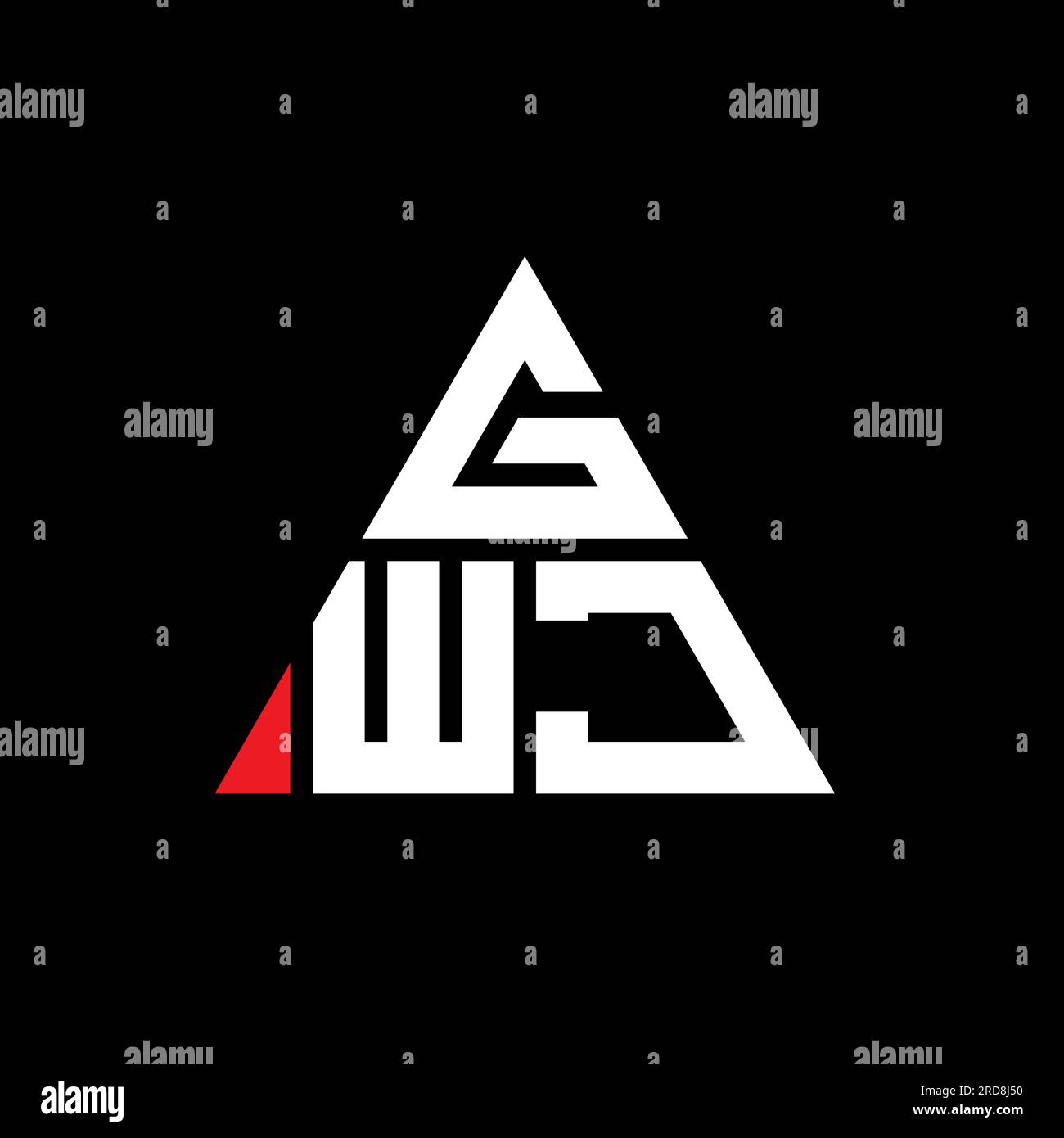 GWJ triangle letter logo design with triangle shape. GWJ triangle logo ...
