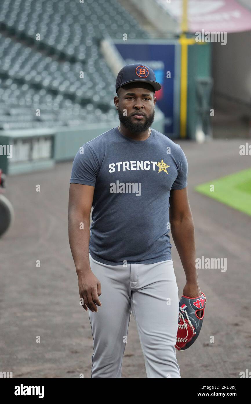 July 18 2023 Houston pitcher Cristian Javier (53) before the game with ...
