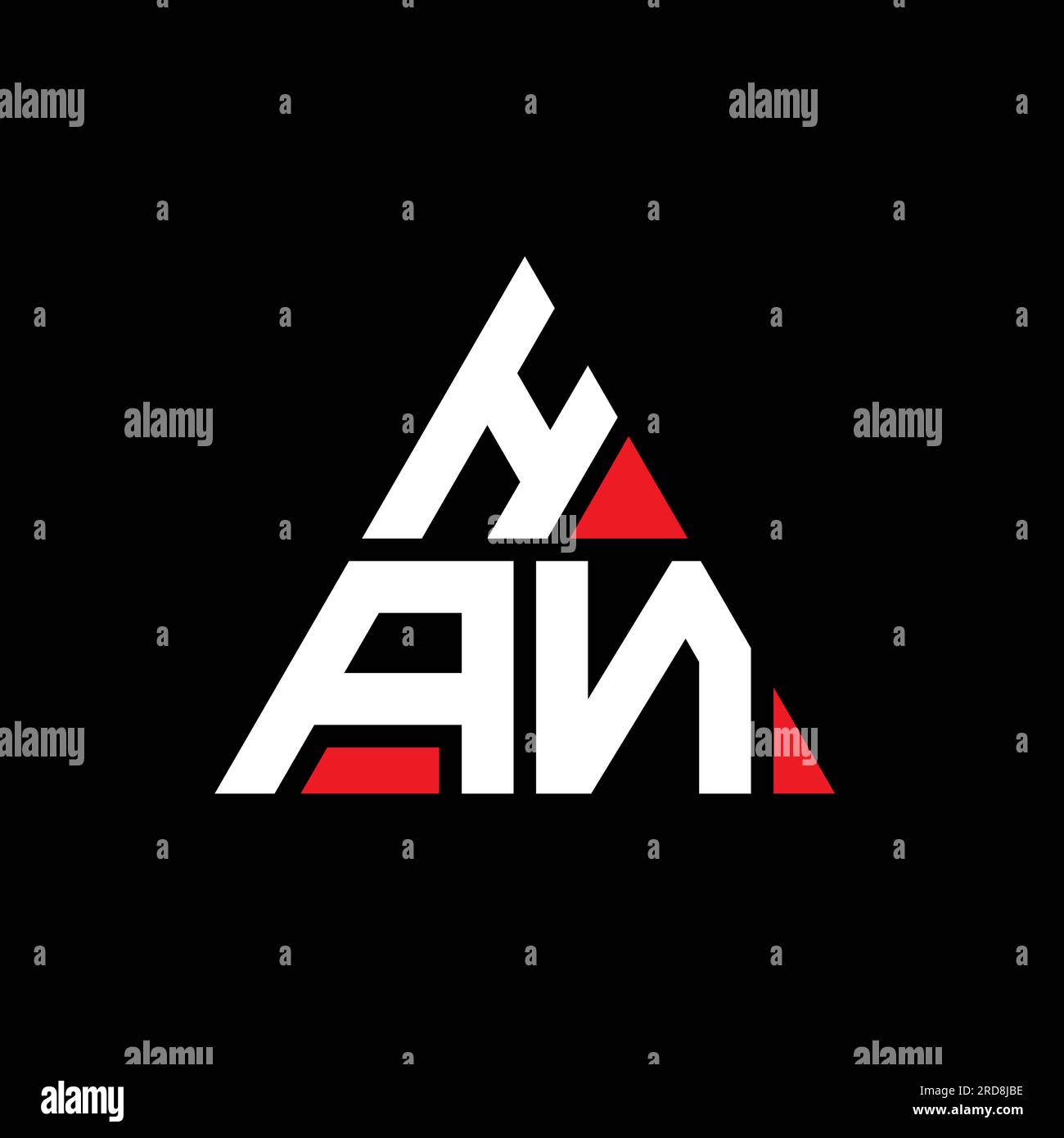 HAN triangle letter logo design with triangle shape. HAN triangle logo ...