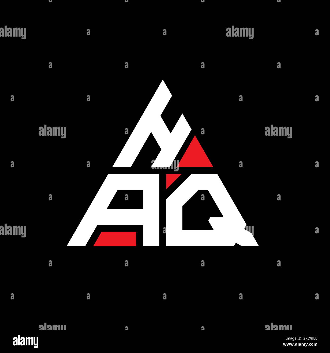 HAQ triangle letter logo design with triangle shape. HAQ triangle logo ...