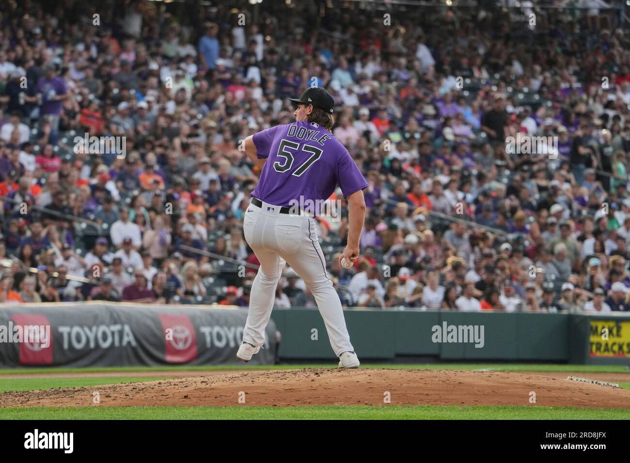 July 18 2023 Colorado pitcher Tommy Doyle (57) throws a pitch during ...