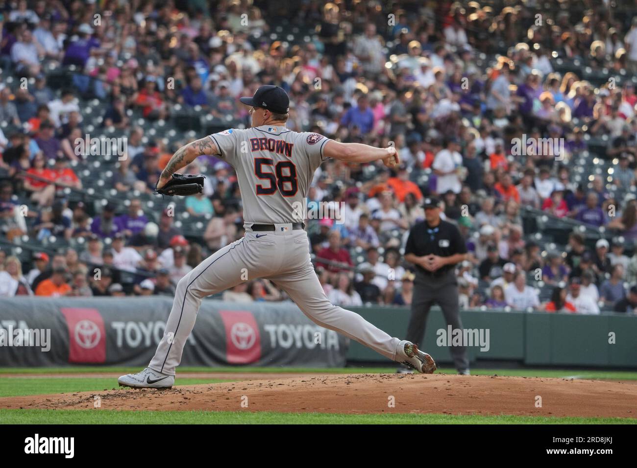 July 18 2023 Houston pitcher Hunter Brown (58) throws a pitch during ...