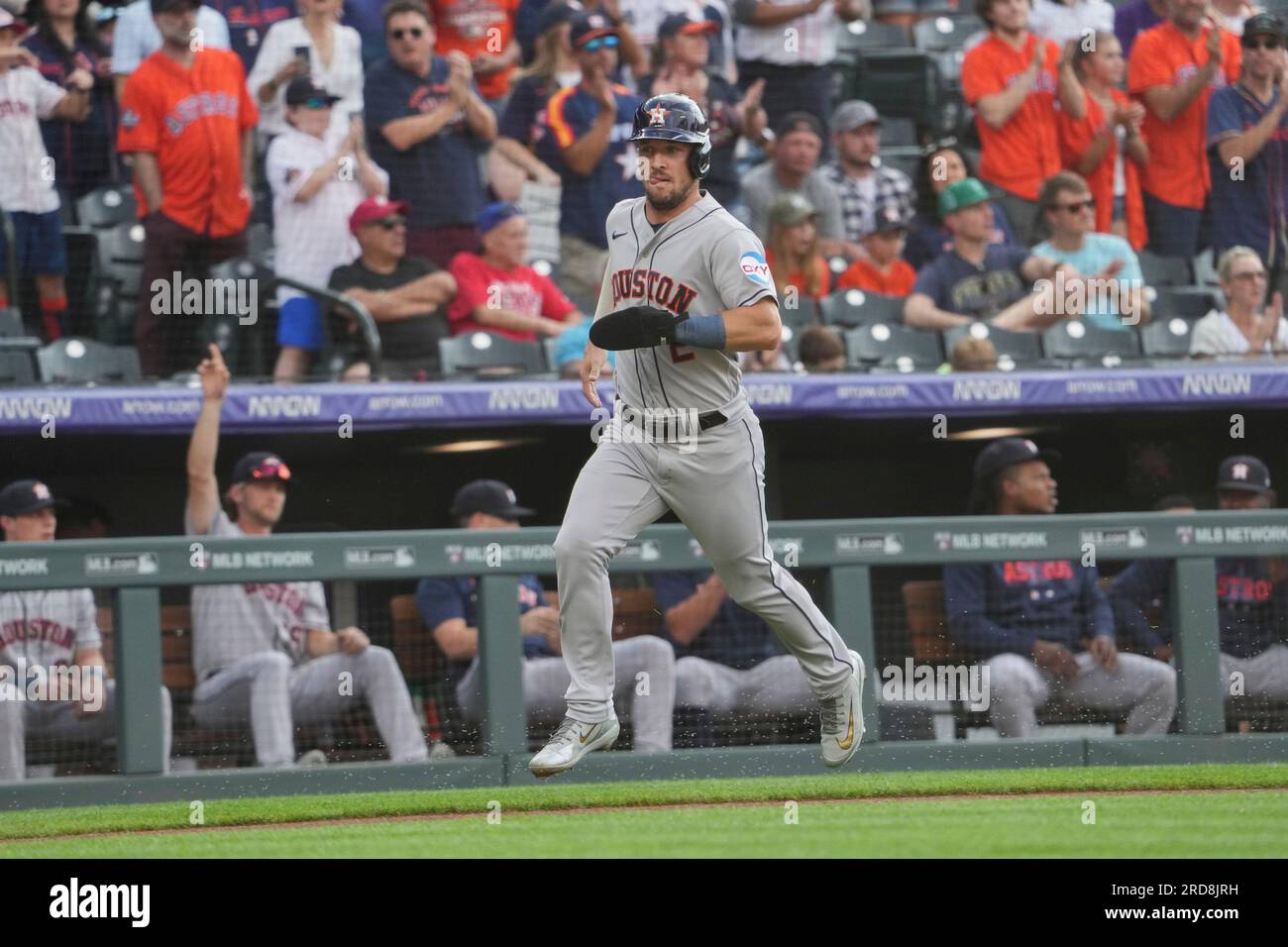 July 18 2023 Houston third baseman Alex Bergman (2) runs home during ...