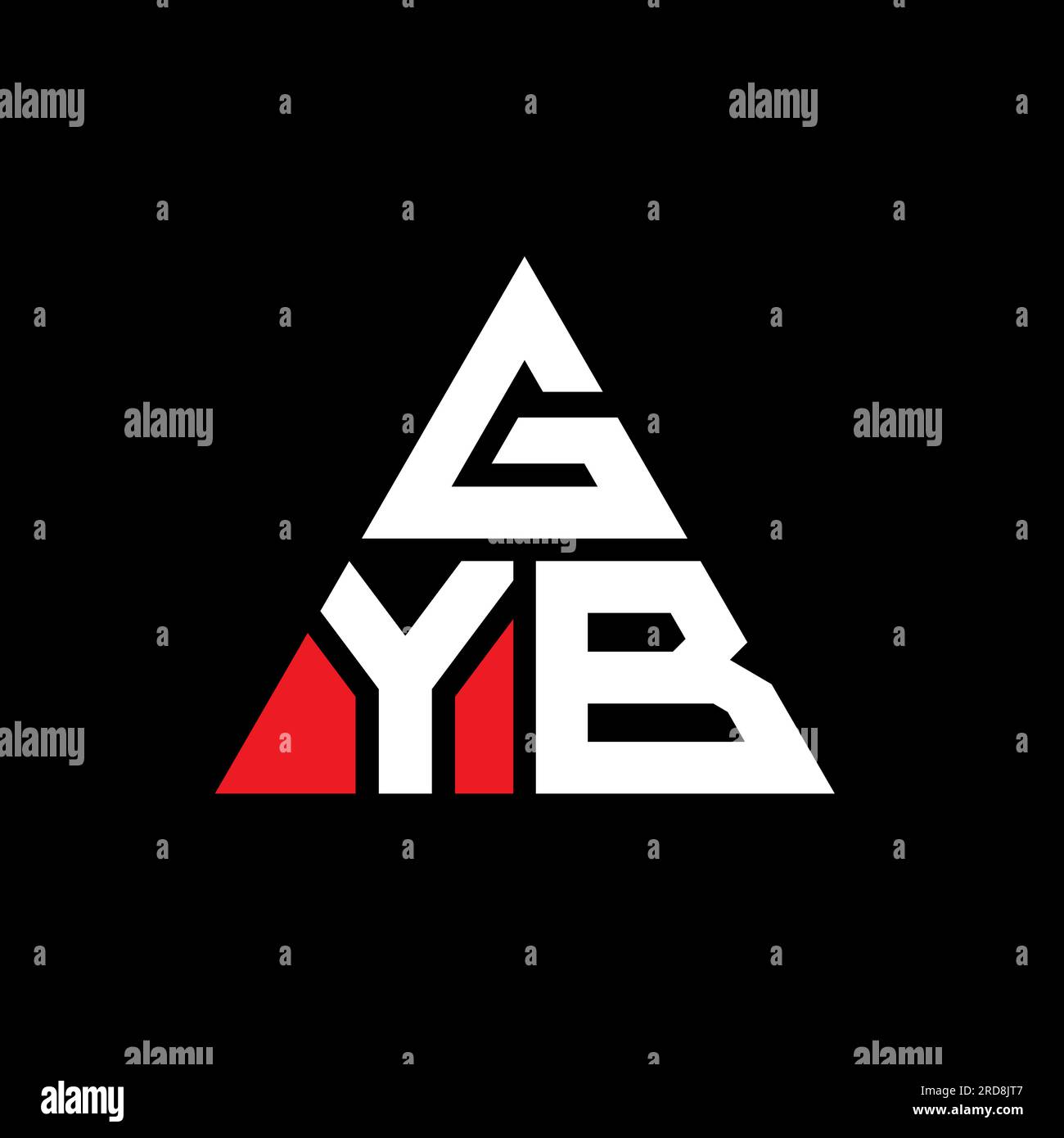 GYB triangle letter logo design with triangle shape. GYB triangle logo ...