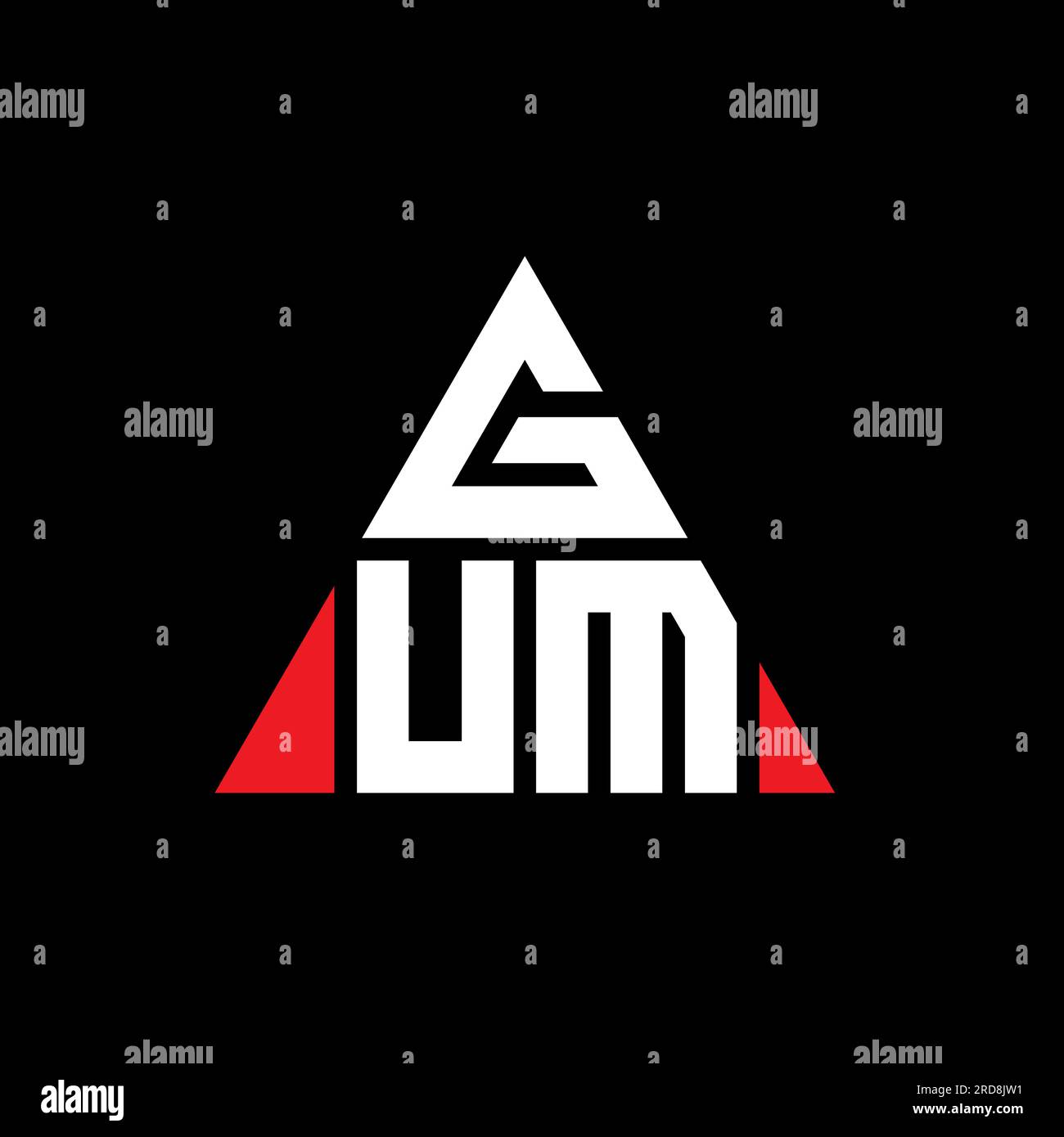 GUM triangle letter logo design with triangle shape. GUM triangle logo ...