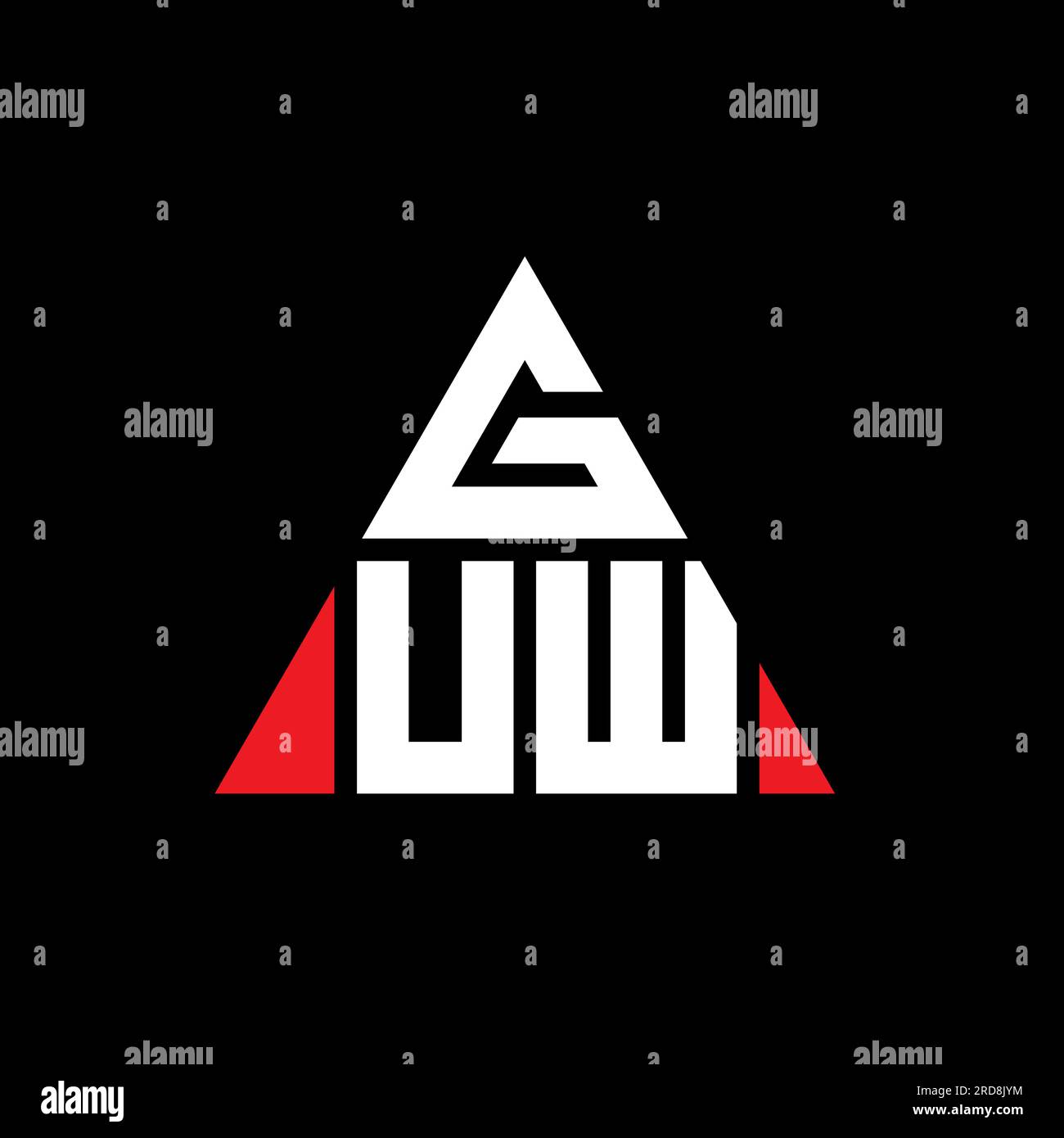 GUW triangle letter logo design with triangle shape. GUW triangle logo ...