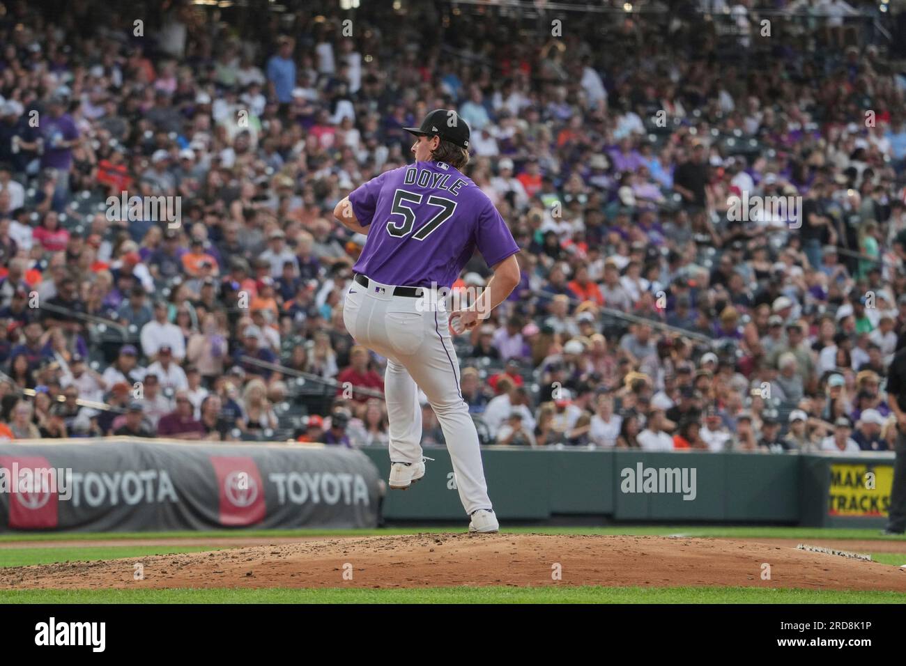 July 18 2023 Colorado pitcher Tommy Doyle (57) throws a pitch during ...