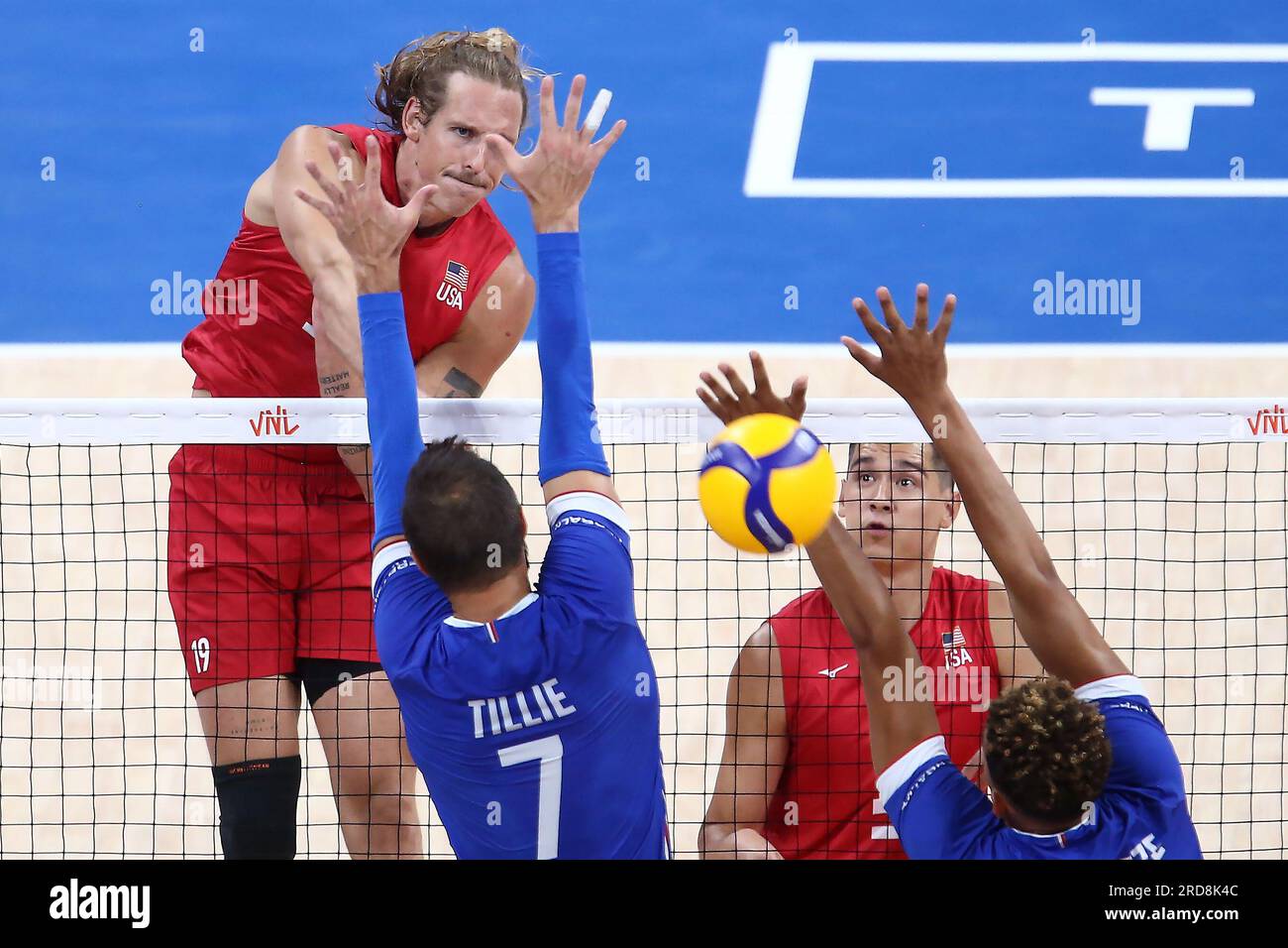 Gdansk, Poland. 19th July, 2023. Taylor Averill during the FIVB ...