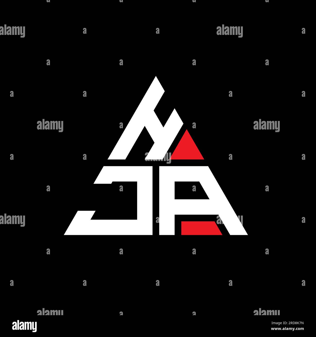HJA triangle letter logo design with triangle shape. HJA triangle logo ...